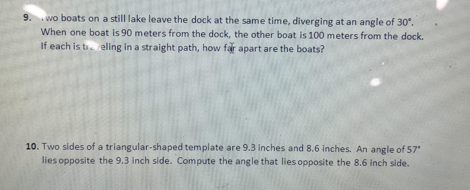 Solved Complete the problems below rounding all distances | Chegg.com