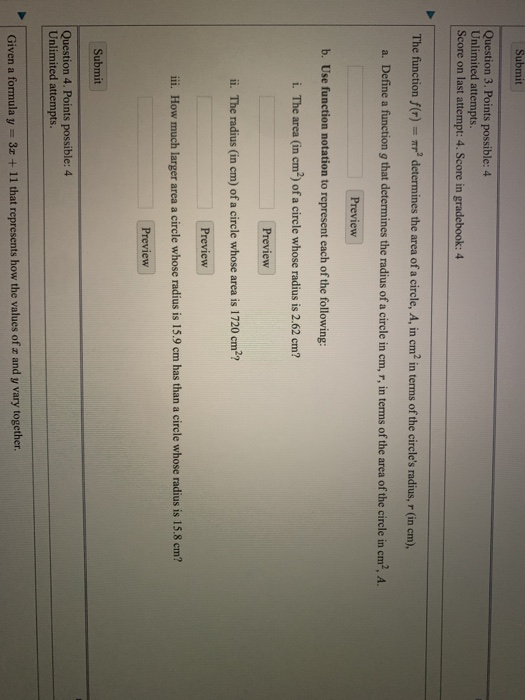 Solved Submit Question 3. Points possible: 4 Unlimited | Chegg.com