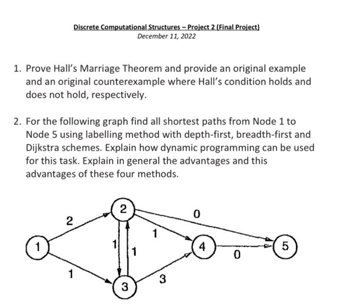 Solved Discrete Computational Structures - Project 2 (Final | Chegg.com