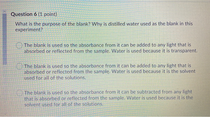 Solved Question 6 (1 point) What is the purpose of the | Chegg.com