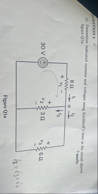 Solved GUESTION 1a) ﻿Determine indicated currents and | Chegg.com