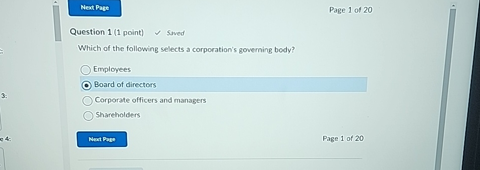 Solved Page 1 ﻿of 20Question 1 (1 ﻿point) ﻿SavedWhich of | Chegg.com