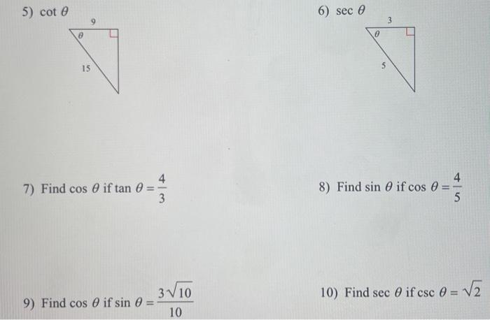 Solved HELP PLZ FIND THE VALUE OF THE TRIG FUNCTION | Chegg.com