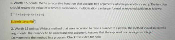Solved 1. Worth 15 points: Write a recursive function that | Chegg.com