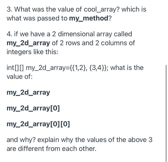 Solved 1. if my_array is a 1 dimensional array of 10 | Chegg.com