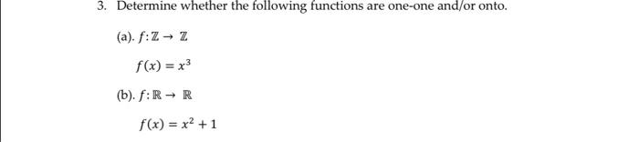 Solved 3. Determine whether the following functions are | Chegg.com