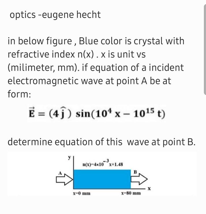 Solved optics -eugene hecht in below figure, Blue color is | Chegg.com