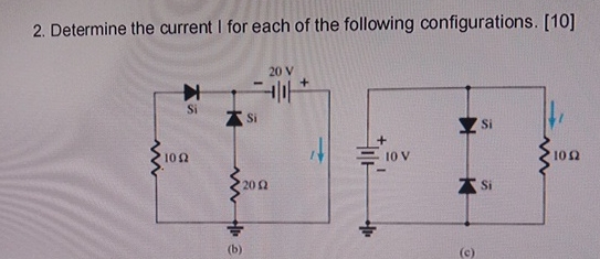 Solved Determine the current I for each of the following | Chegg.com