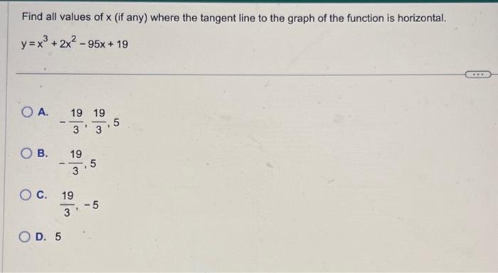 Solved Find all values of x (if any) where the tangent line | Chegg.com