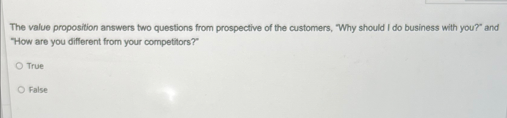 Solved The value proposition answers two questions from | Chegg.com