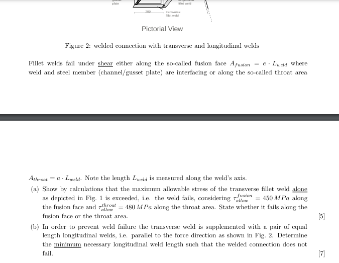 Consider the welded connection of a steel channel | Chegg.com