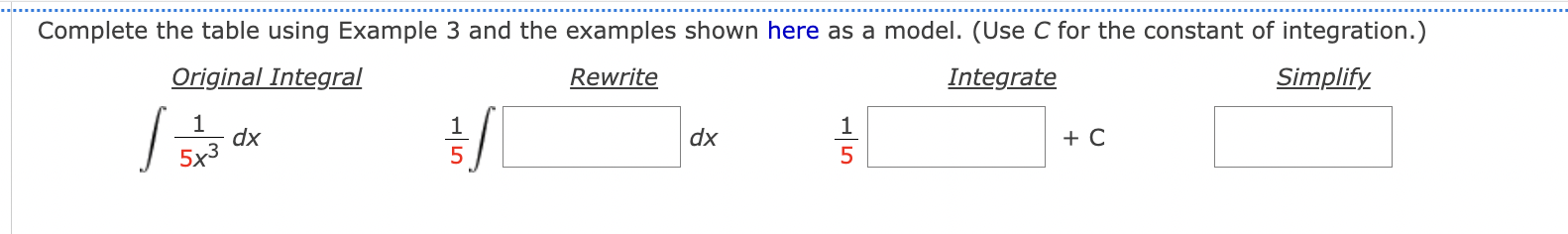 Solved Complete the table using Example 3 ﻿and the examples | Chegg.com