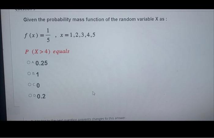 Solved Given the probability mass function of the random | Chegg.com