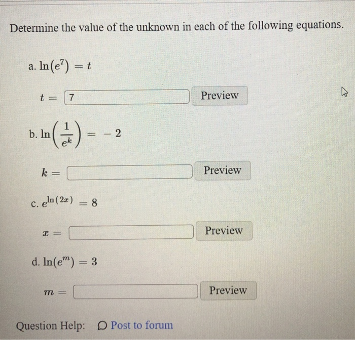 Solved Determine the value of the unknown in each of the | Chegg.com
