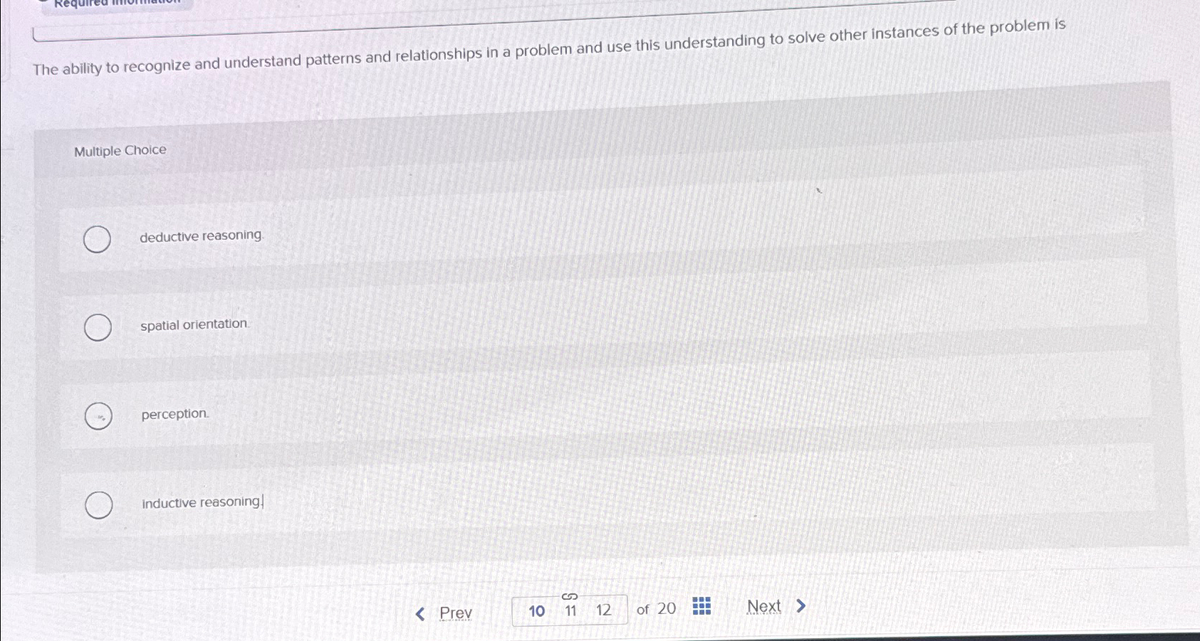 Solved The ability to recognize and understand patterns and | Chegg.com