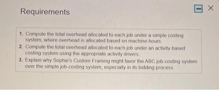 Solved (i) Requirements 1. Compute the total overhead | Chegg.com