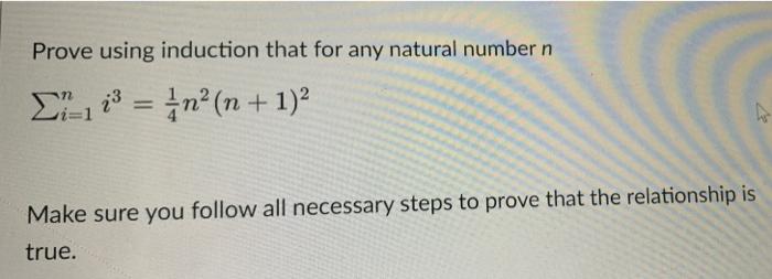 Solved Prove using induction that for any natural number n | Chegg.com