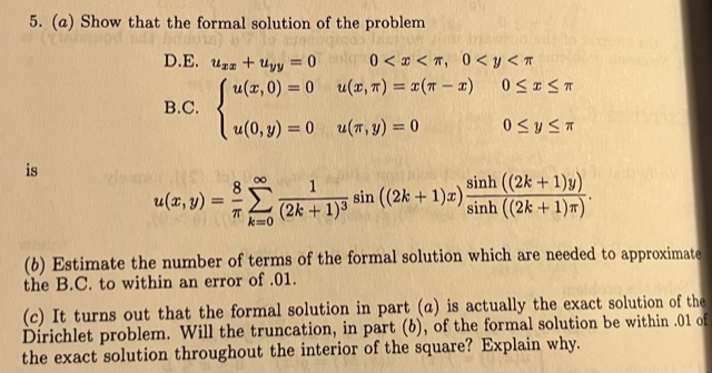 Solved (a) ﻿Show that the formal solution of the | Chegg.com