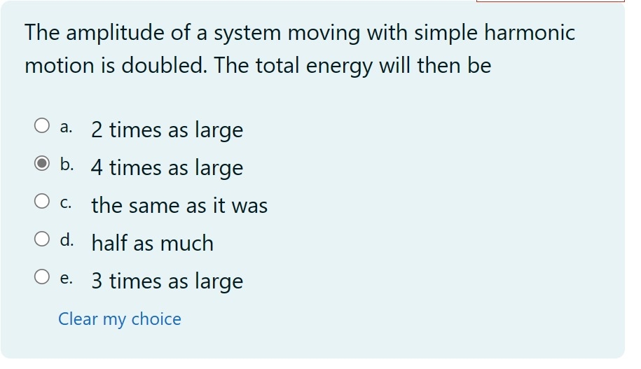 Solved The amplitude of a system moving with simple harmonic | Chegg.com