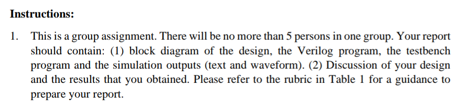 Solved Instructions: 1. This is a group assignment. There | Chegg.com