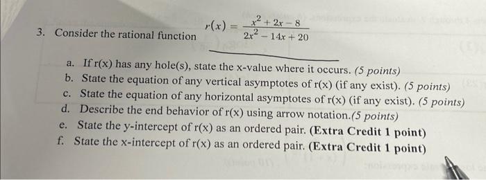 Solved 3. Consider the rational function | Chegg.com