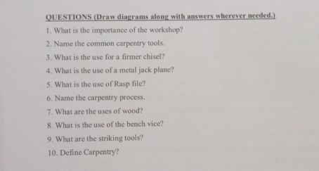 Solved QUESTIONS (Draw diagrams along with answers wherever | Chegg.com