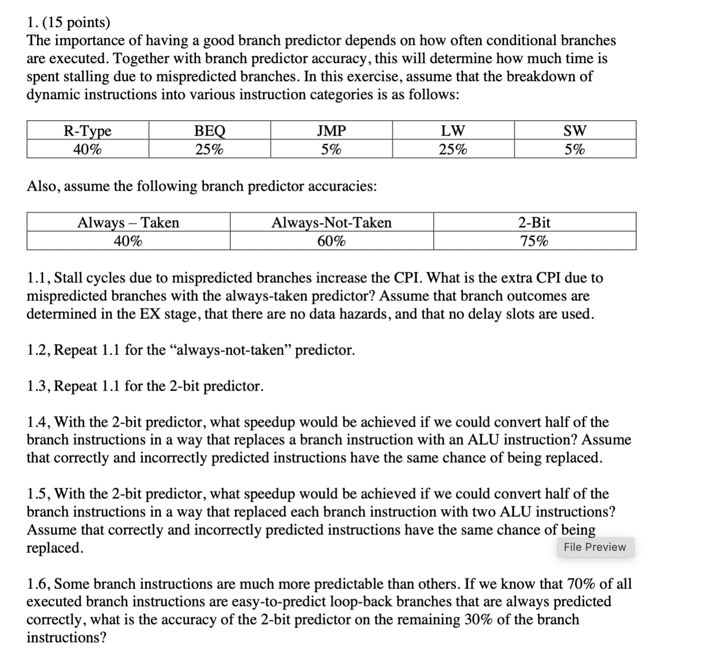 Solved (15 ﻿points)The importance of having a good branch | Chegg.com