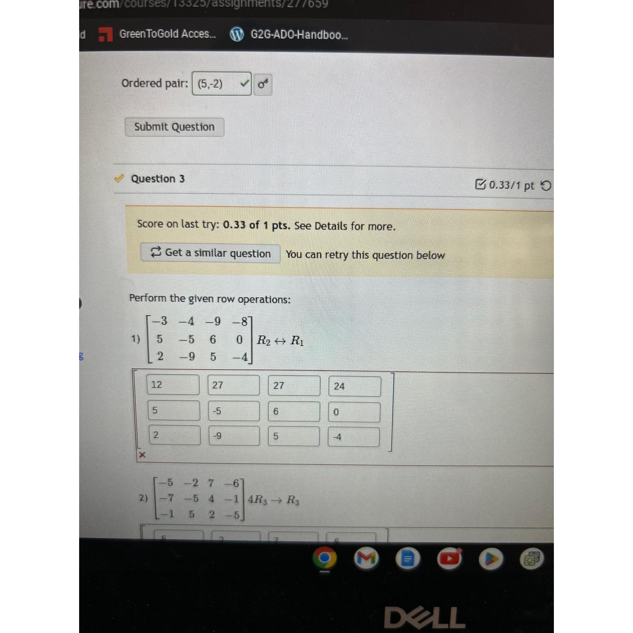 Solved Ordered pair: (5,-2), ,σ6Submit QuestionQuestion | Chegg.com Solved Ordered pair: (5,-2), ,σ6Submit QuestionQuestion | Chegg.com