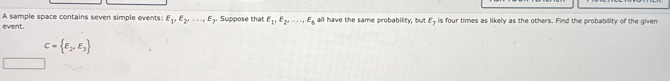 Solved A sample space contains seven simple events: | Chegg.com