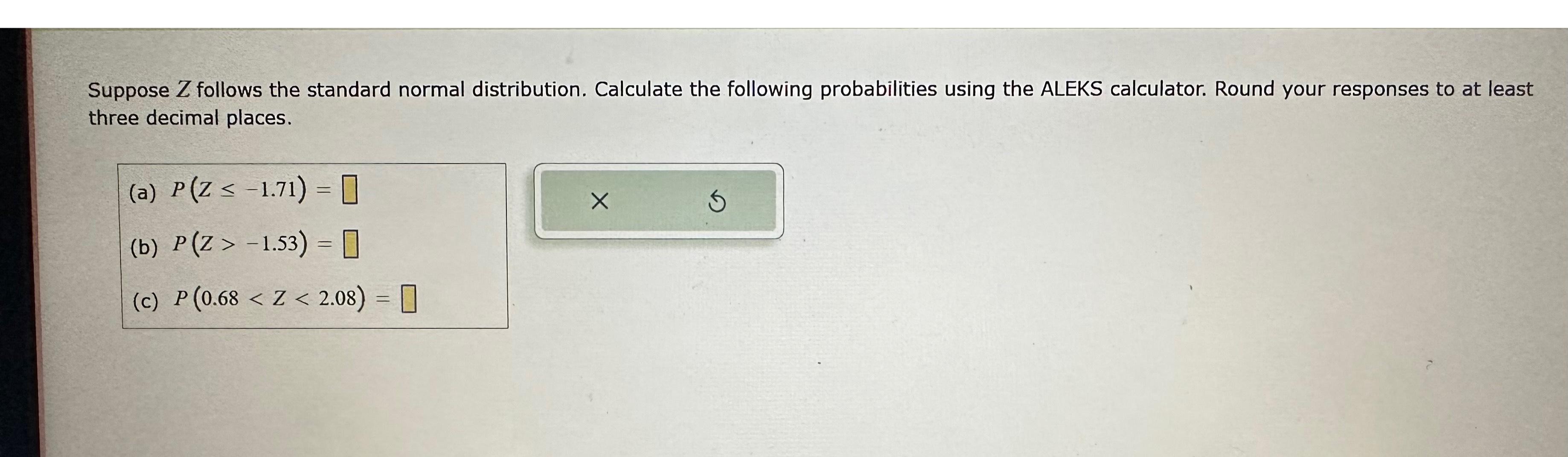 Solved Suppose Z ﻿follows the standard normal distribution. | Chegg.com