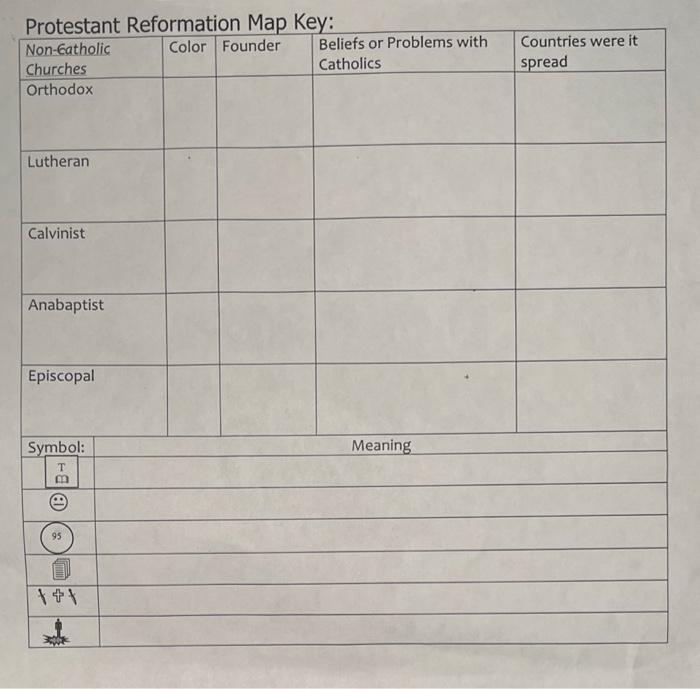 Activity Three: Map the Reformation by following the | Chegg.com