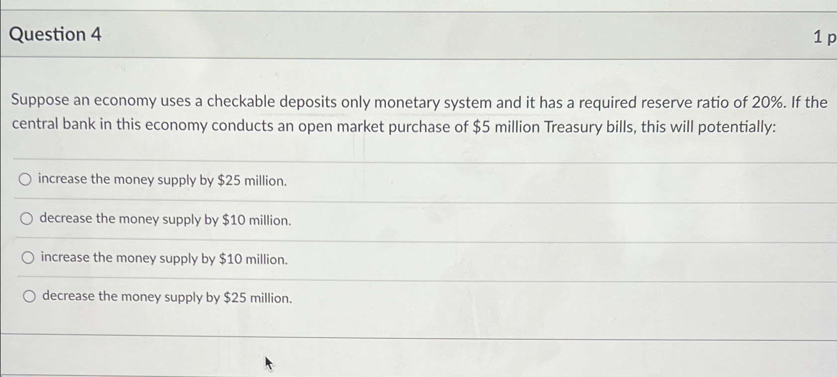 Solved Question 4Suppose an economy uses a checkable | Chegg.com
