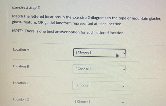 Solved Exercise 2 Step 3 Match the lettered locations in the | Chegg.com