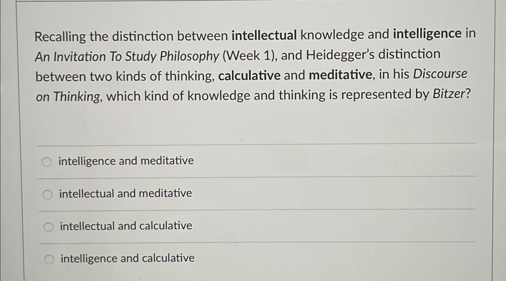 Solved Recalling the distinction between intellectual | Chegg.com