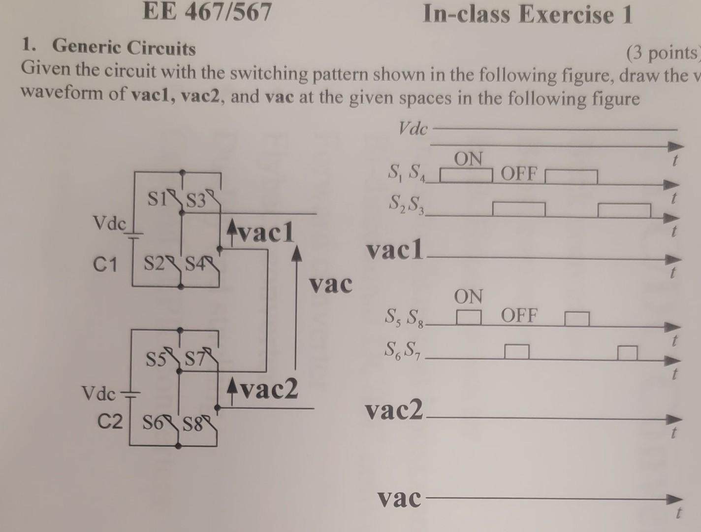 Solved 1. Generic Circuits (3 points Given the circuit with | Chegg.com