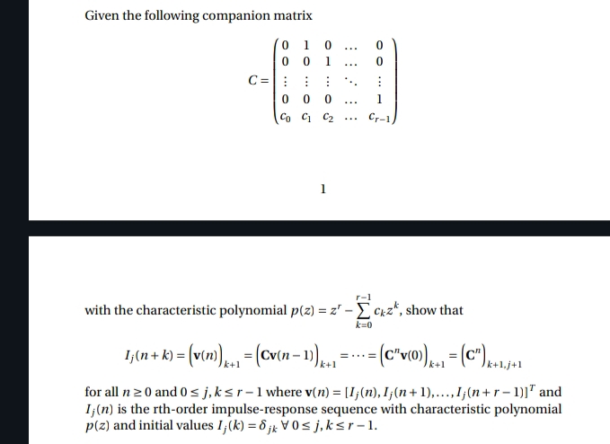 Solved Given the following companion | Chegg.com