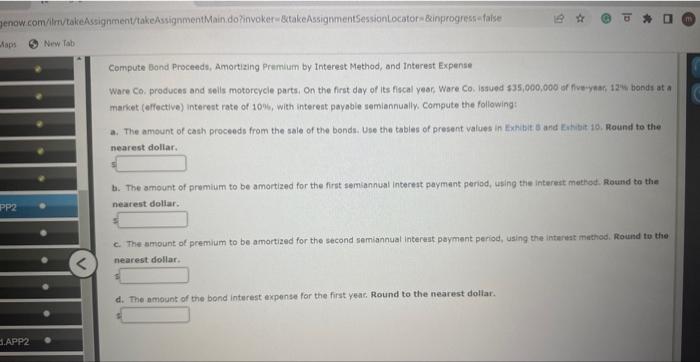 Compute Bond Proceeds, Amortizing Premium by Interest | Chegg.com