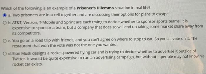 Solved Which of the following is an example of a | Chegg.com