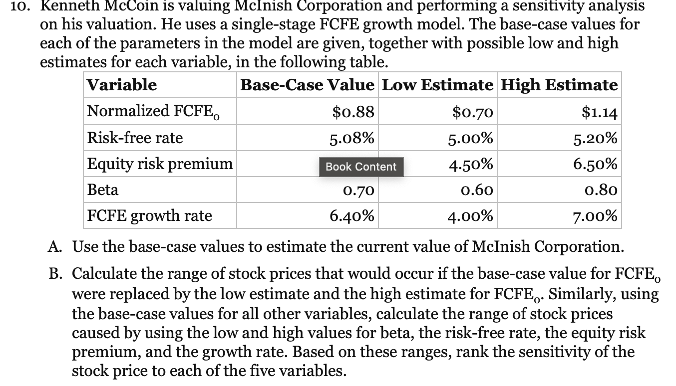 Kenneth McCoin is valuing McInish Corporation and | Chegg.com