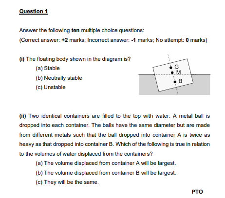 Solved Question 1Answer the following ten multiple choice | Chegg.com