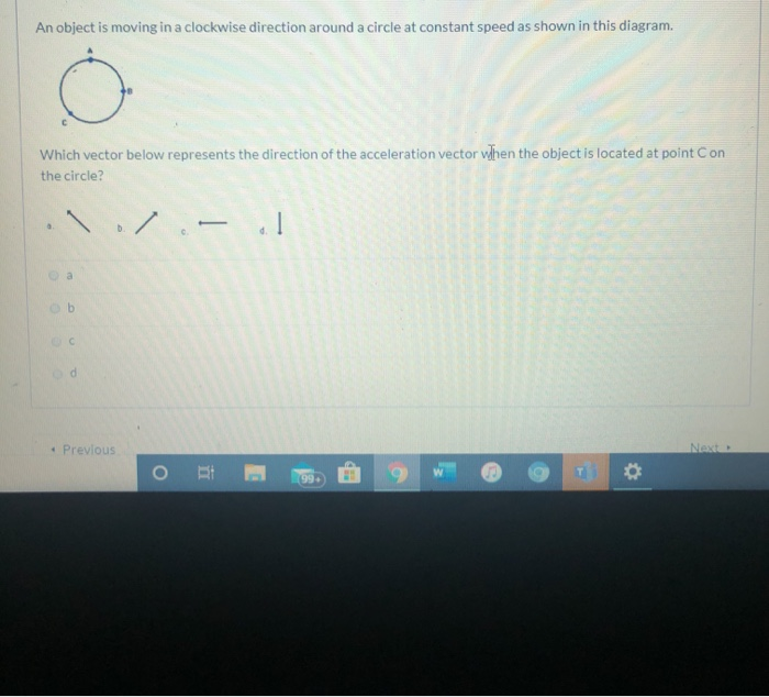 Solved An object is moving in a clockwise direction around a | Chegg.com