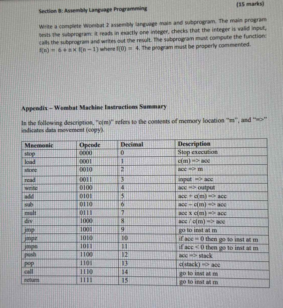 Solved Section B: Assembly Language Programming(15 | Chegg.com