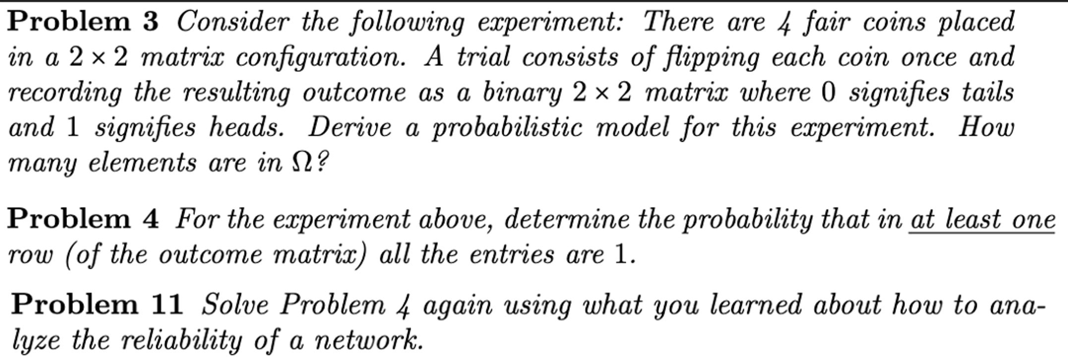 Solved Just do Problem 11Problem 3 ﻿Consider the following | Chegg.com