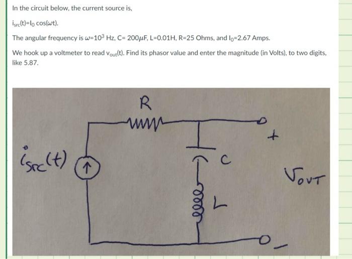 Solved In the circuit below, the current source is, | Chegg.com