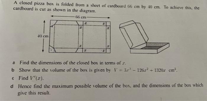 Solved A closed pizza box is folded from a sheet of | Chegg.com