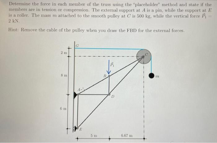 Solved Determine the force in each member of the truss using | Chegg.com