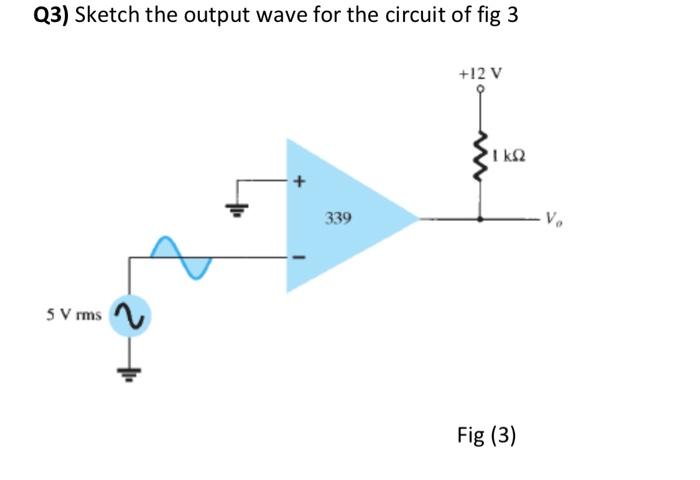 Solved Q3) Sketch the output wave for the circuit of fig 3 | Chegg.com