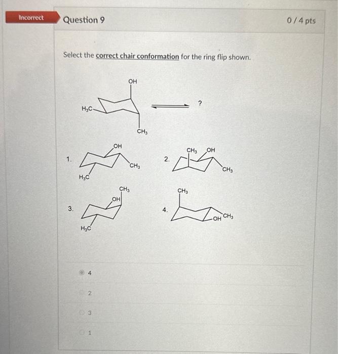 Solved Select the correct chair conformation for the ring | Chegg.com