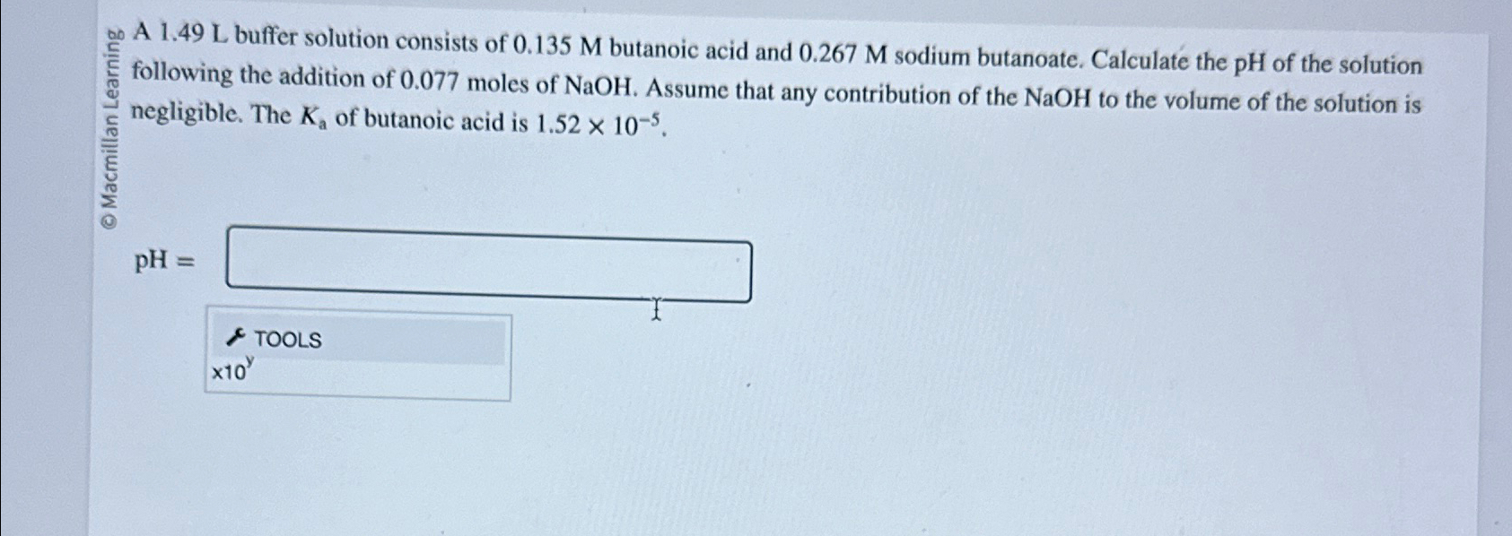 Solved an A 1.49 ﻿L buffer solution consists of 0.135M | Chegg.com