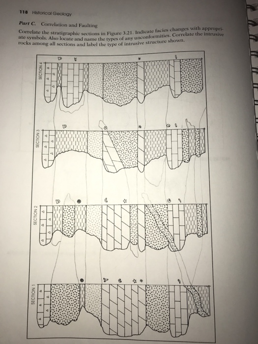 Solved 118 Historical Geology Part C. Correlation and | Chegg.com
